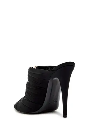 Saint Laurent Emilie 110 Satin-crepe Mules - Black