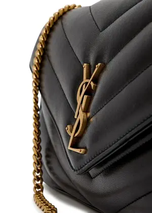 Saint Laurent Loulou Medium Quilted Leather Shoulder Bag - Black