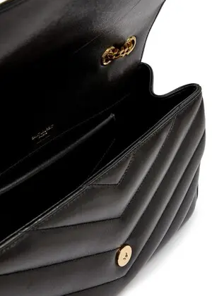 Saint Laurent Loulou Medium Quilted Leather Shoulder Bag - Black