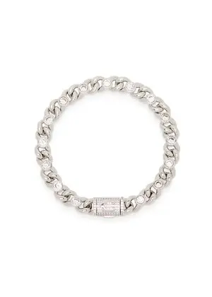 CERNUCCI Iced Gemstone 8mm Embellished Link Bracelet - Silver