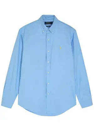 Polo Ralph Lauren Logo-embroidered Cotton Shirt - Light Blue