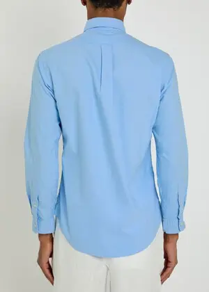 Polo Ralph Lauren Logo-embroidered Cotton Shirt - Light Blue
