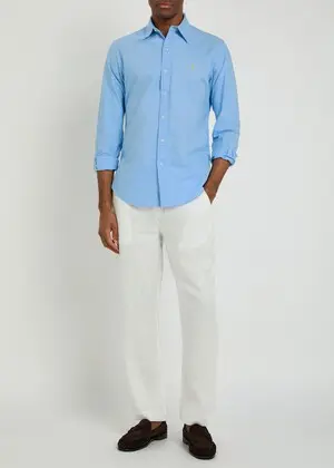 Polo Ralph Lauren Logo-embroidered Cotton Shirt - Light Blue