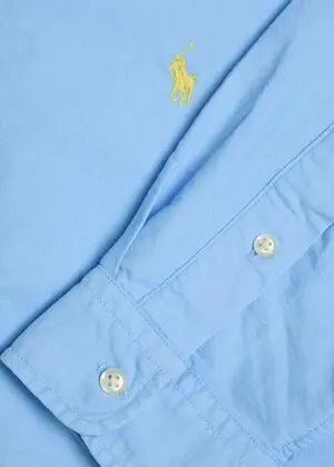 Polo Ralph Lauren Logo-embroidered Cotton Shirt - Light Blue