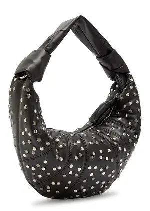 LEMAIRE Fortune Croissant Mini Studded Leather Shoulder Bag - Chocolate