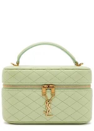 Saint Laurent Gaby Mini Quilted Leather Top Handle Bag - Green