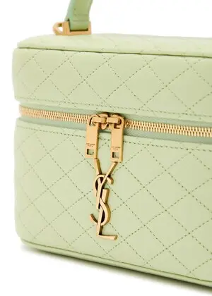 Saint Laurent Gaby Mini Quilted Leather Top Handle Bag - Green