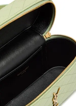 Saint Laurent Gaby Mini Quilted Leather Top Handle Bag - Green