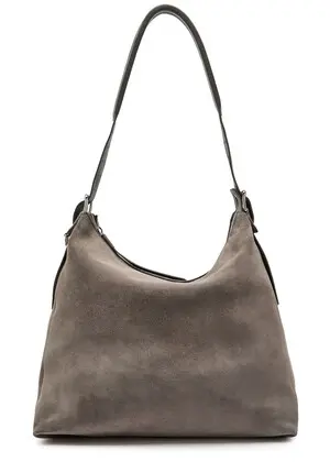 LEMAIRE Belted Suede Hobo Bag - Brown