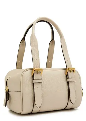 Mulberry Small Grained Leather Boston Shoulder Bag - White