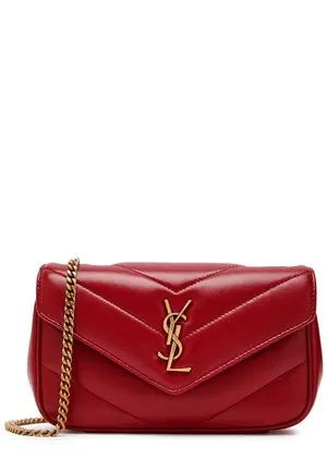 Saint Laurent Loulou Mini Quilted Leather Shoulder Bag - Red