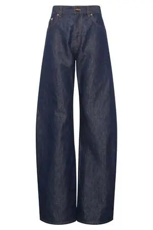 GABRIELA HEARST Amoret Barrel-leg Jean In Indigo Blue Recycled Cotton Linen Denim
