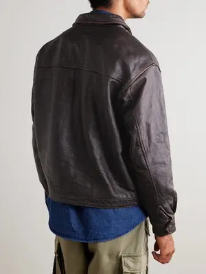 FRIZMWORKS Distressed Leather Jacket