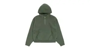 StÜssy Quarter Zip Knit Hoodie - Green