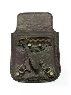 Balenciaga Iphone Leather Case - Black