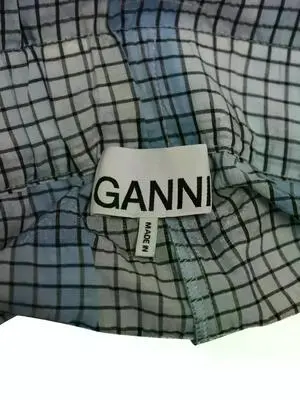 GANNI Checked Wide-leg Trousers