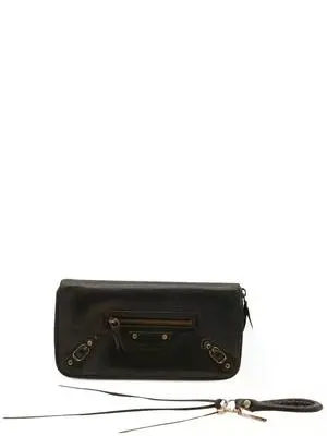 Balenciaga Companion Zip-up Leather Wallet - Black