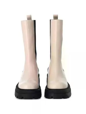SERGIO ROSSI Milla Platform Leather Ankle Boots