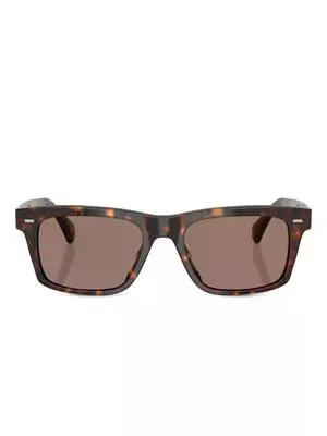 Oliver Spencer Tortoiseshell Rectangle-frame Sunglasses - Brown