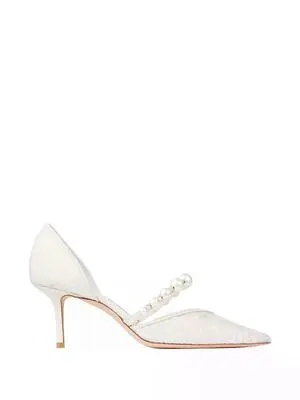 JIMMY CHOO Aurelie Pearl-embellished Pumps - White