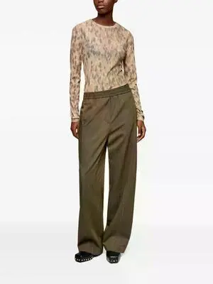 GANNI Elastic-waistband Trousers - Brown