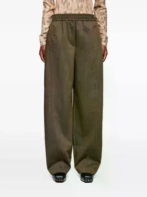 GANNI Elastic-waistband Trousers - Brown