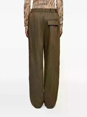 GANNI Elastic-waistband Trousers - Brown