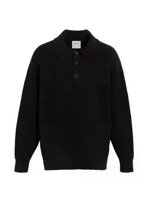 BARRIE Waffle-effect Polo Shirt - Black