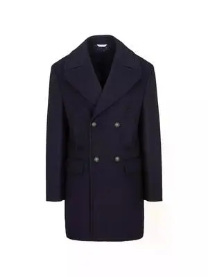 MANUEL RITZ Flap-pocket Double-breasted Coat - Blue