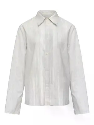 MAISON MARGIELA Striped Long-sleeved Shirt - White
