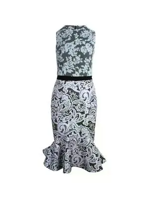 MARY KATRANTZOU Floral Sleeveless Midi Dress - Black
