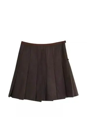 Marc Jacobs Pleated Wool Skirt - Brown
