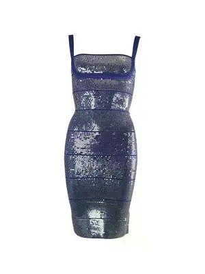 Herve Leger Katherine Sequin Bandage Mini Dress - Blue