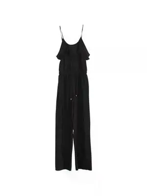 Michael Kors Ruffled Drawstring Jumpsuit - Black