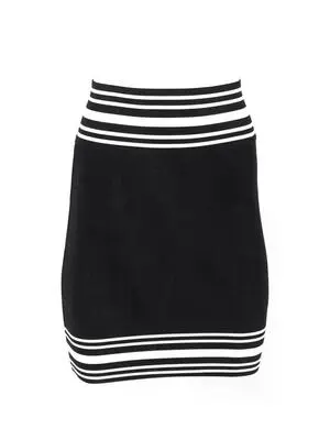 Balmain Striped Knitted Mini Skirt