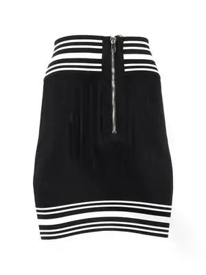 Balmain Striped Knitted Mini Skirt