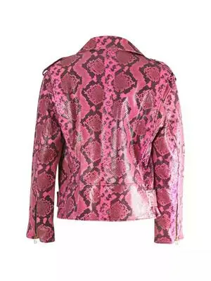 MARQUES' ALMEIDA Python-print Belted Biker Jacket