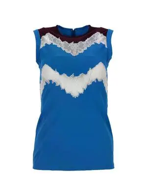 Valentino Garavani Lace-trimmed Sleeveless Top - Blue