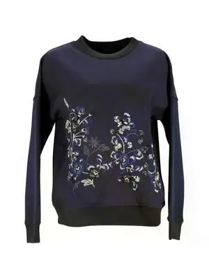Pinko Floral-embroidered Sweatshirt - Blue