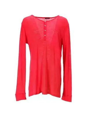 Balmain Half-button Long-sleeve T-shirt - Red