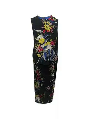 Diane Von Furstenberg Floral Print Dress - Black