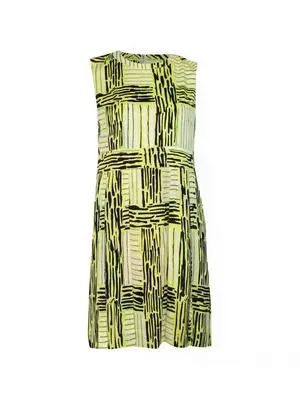 Diane Von Furstenberg Sleeveless Checked Mini Dress - Yellow