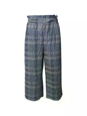 GANNI Checked-pattern Wide-leg Trousers