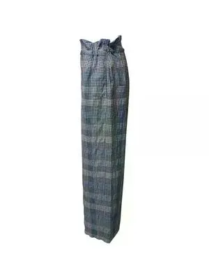GANNI Checked-pattern Wide-leg Trousers