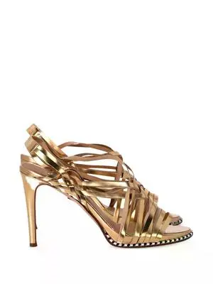 Diane Von Furstenberg Strappy Slingback Sandals - Gold