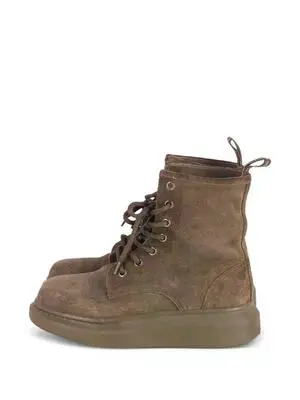 Alexander McQueen Lace-up Suede Boots - Brown