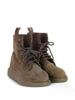 Alexander McQueen Lace-up Suede Boots