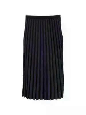 Diane Von Furstenberg Pleated Knit Midi Skirt - Blue