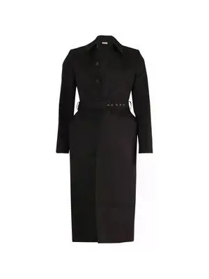 Balenciaga Hourglass Belted Coat - Black