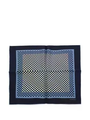Zegna Polka-dot Silk Pocket Square - Blue